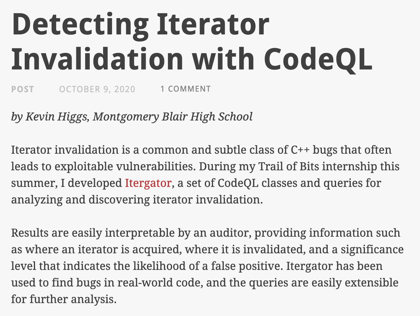 Detecting Iterator Invalidation With Codeql — Sigpwny 8357